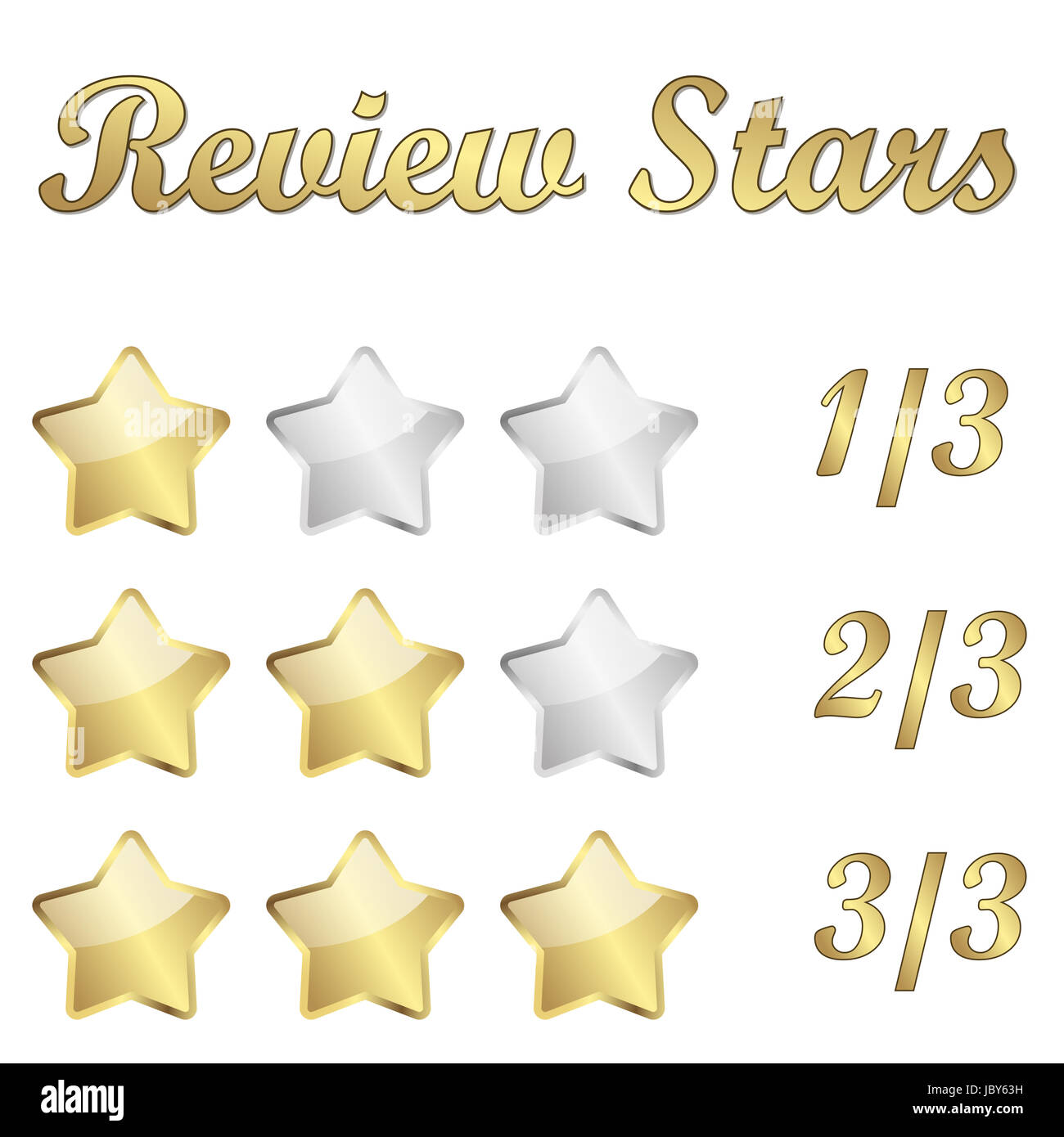 vector of golden review stars for rating Stock Photo - Alamy