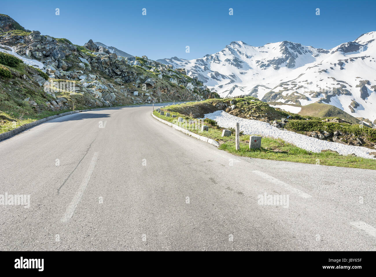 Mountain pass of the Grossglockner High Alpine Road in Austria Stock ...