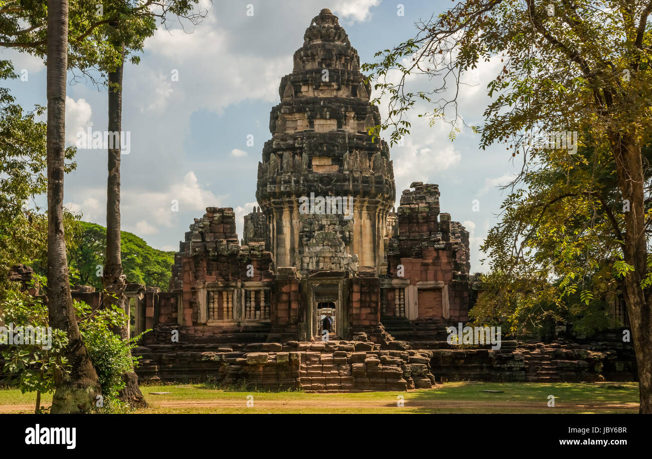 View of the historic Phimai Temple near Nakhon Ratchasima. The Khmer ...