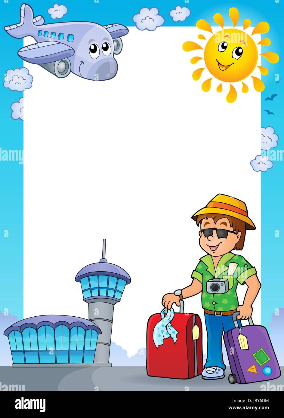 Frame with travel thematics 1 - picture illustration Stock Photo - Alamy