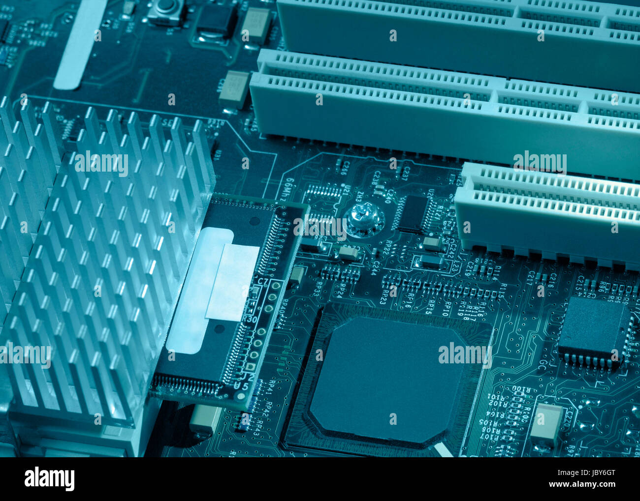 blue toned full frame detail of a printed circuit board Stock Photo - Alamy