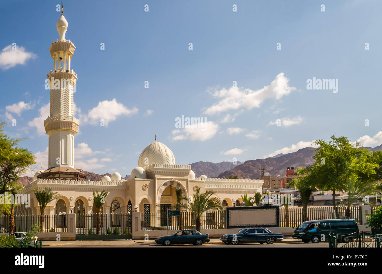The beautiful Sharif Hussein Bin Ali Mosque in Jordan's port town Aqaba ...