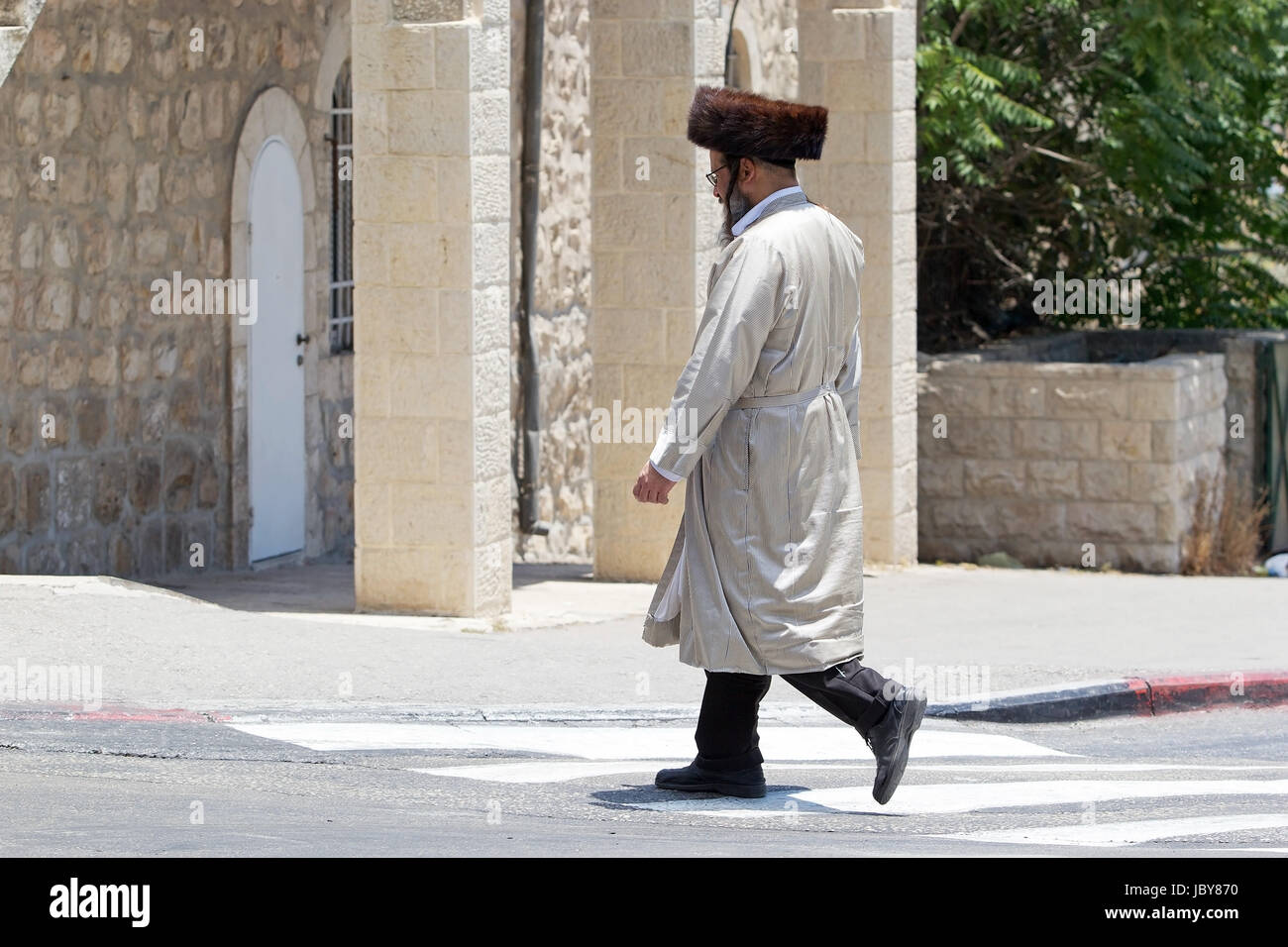 Traditional Orthodox Jewish Man Walking High Resolution Stock ...