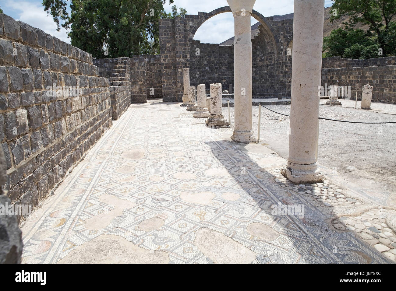 The ruins of the ancient church at the Kursi National Park, Israel ...