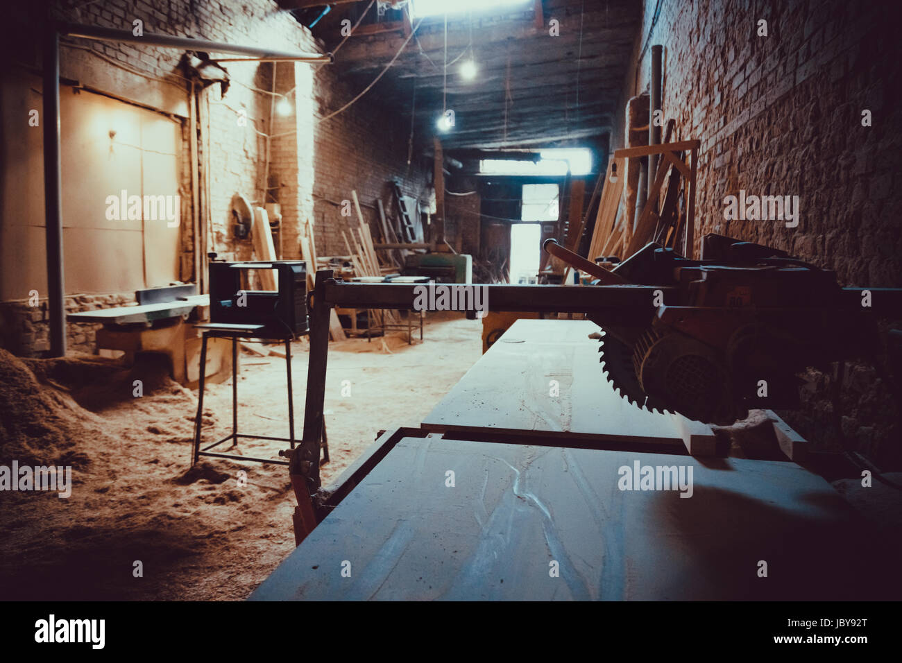 Craft Carpentry Workshop. Soft focus. Shallow DOF Stock Photo - Alamy