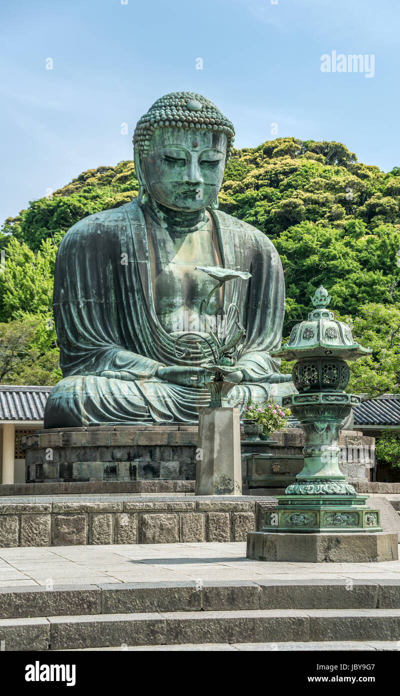 Great Buddha, Daibutsu, a monumental outdoor bronze statue of Amida ...
