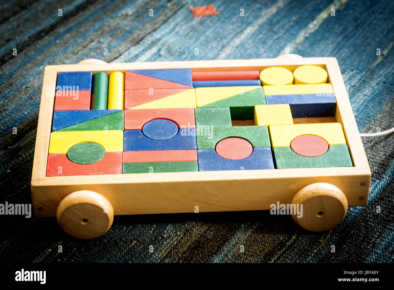 Geometrical and building wooden toys for children for didactic and ...