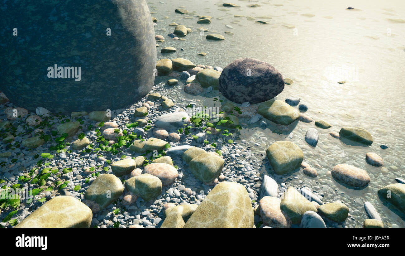 An image of a nice pebbles in water background Stock Photo - Alamy