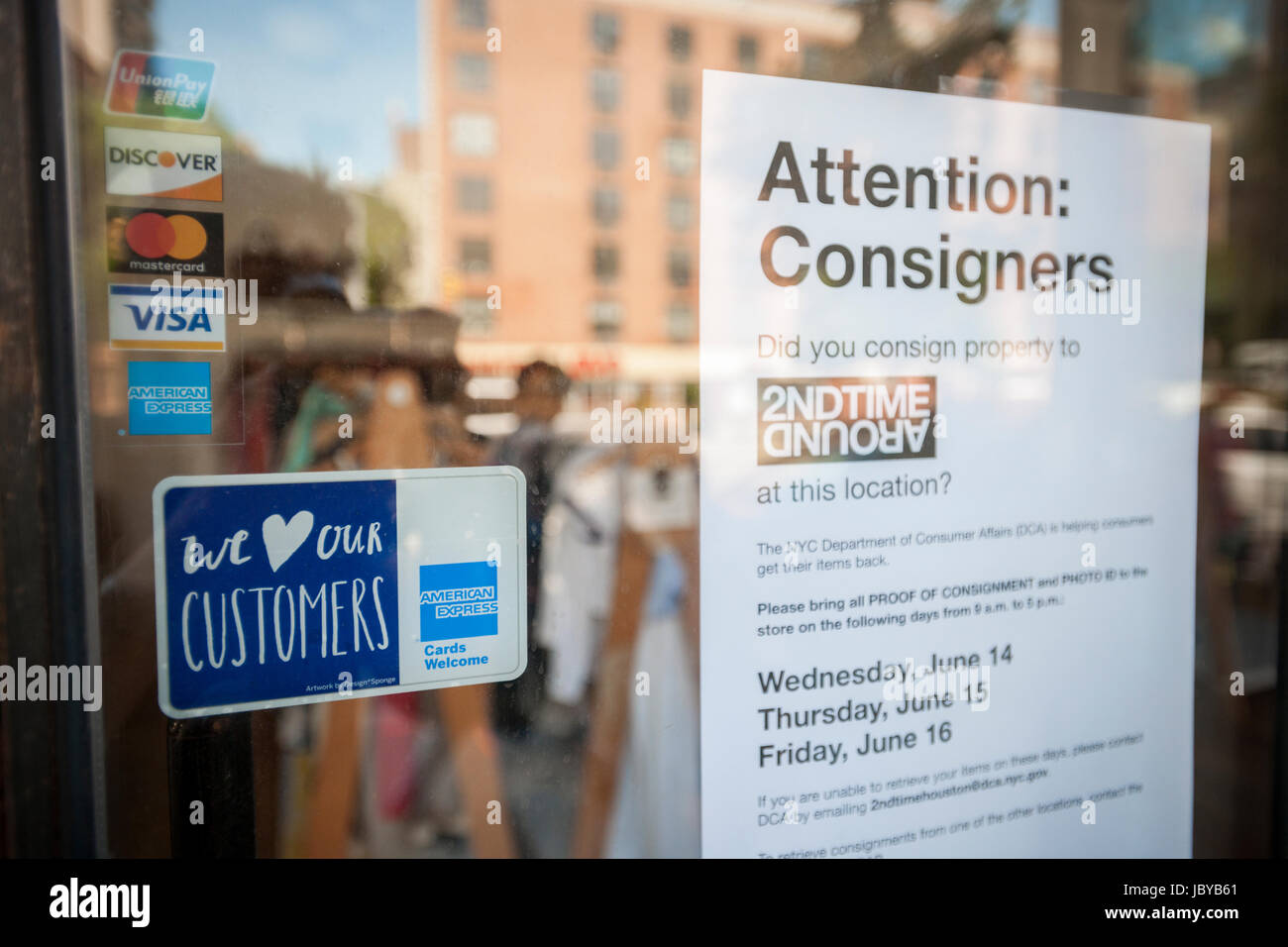 A shuttered 2nd Time Around consignment store in the Soho neighborhood ...