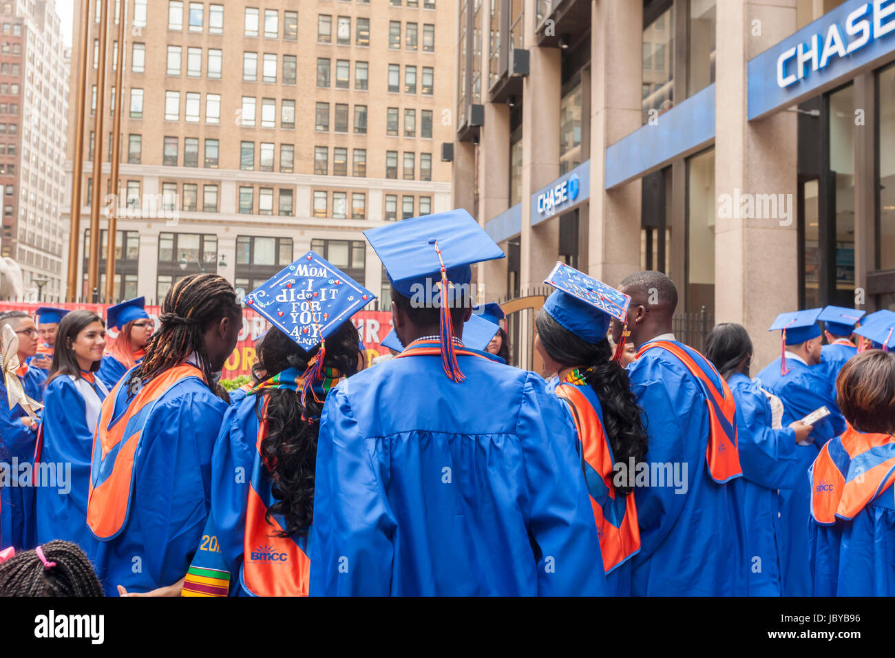 Graduating students from the Borough of Manhattan Community College ...