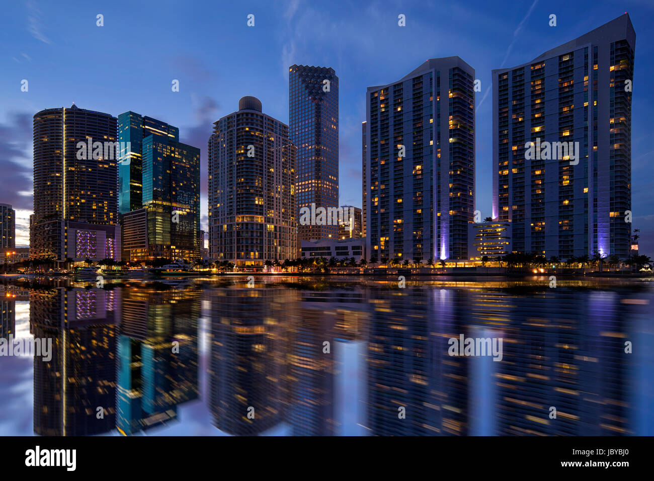 Beautiful miami skyline after sunset hi-res stock photography and ...