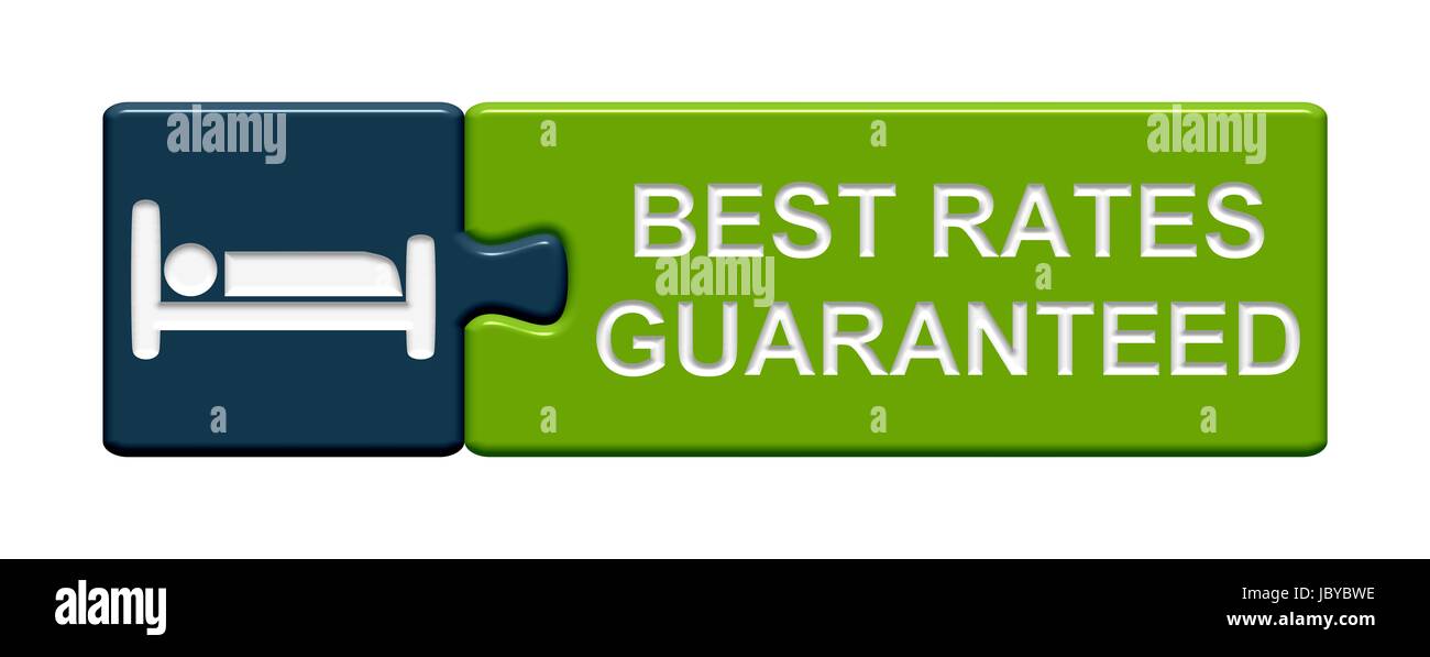 puzzle button: best rates guaranteed Stock Photo - Alamy