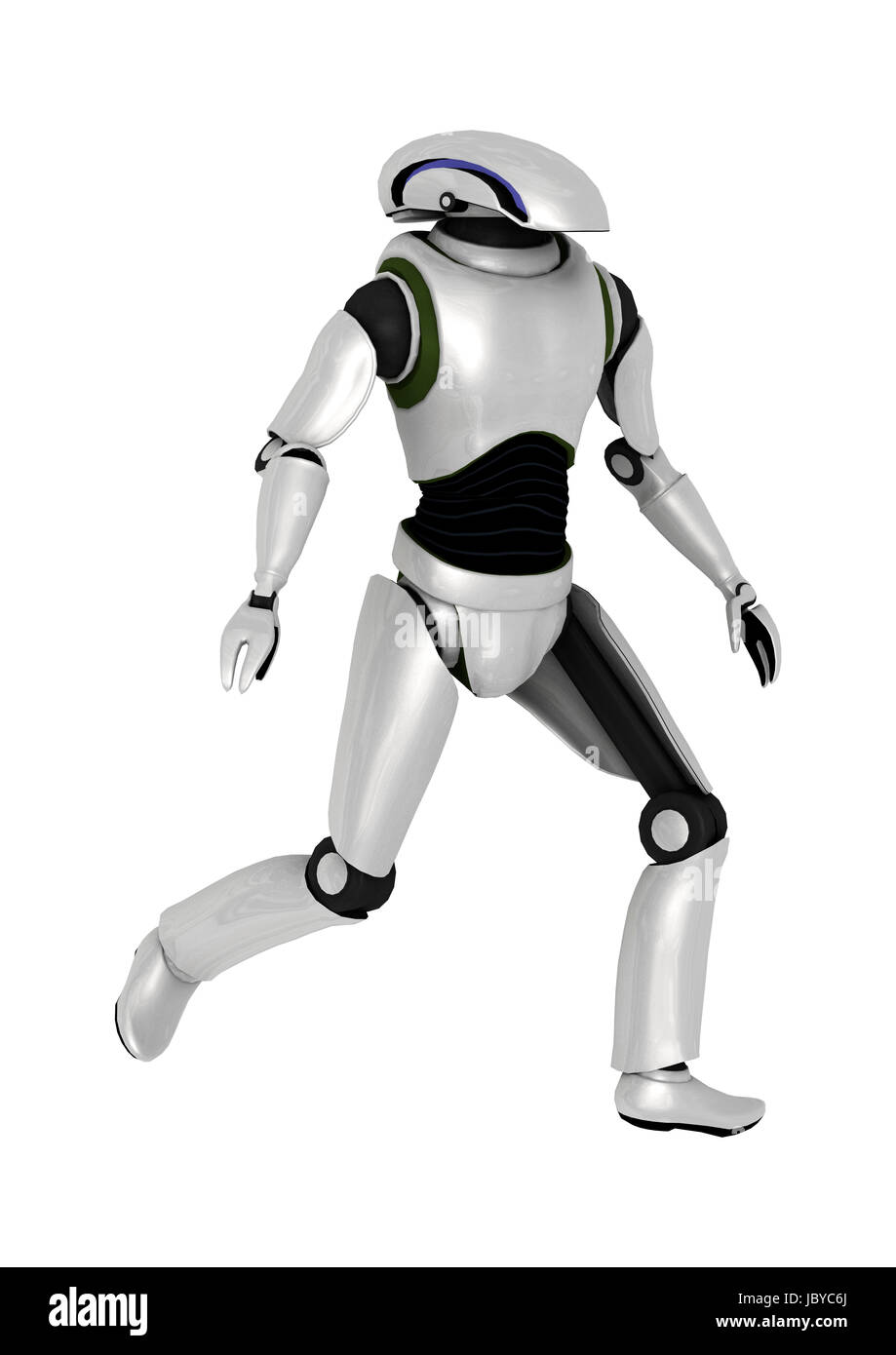 3D digital render of a running droid isolated on white background Stock ...