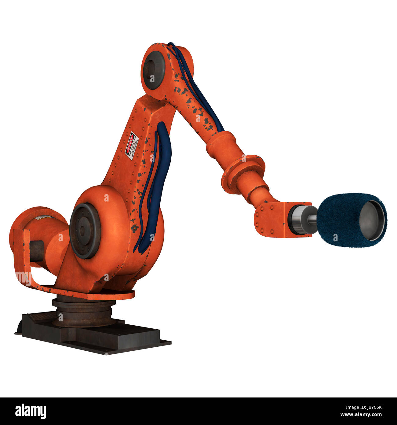3D digital render of a factory robot isolated on white background Stock ...