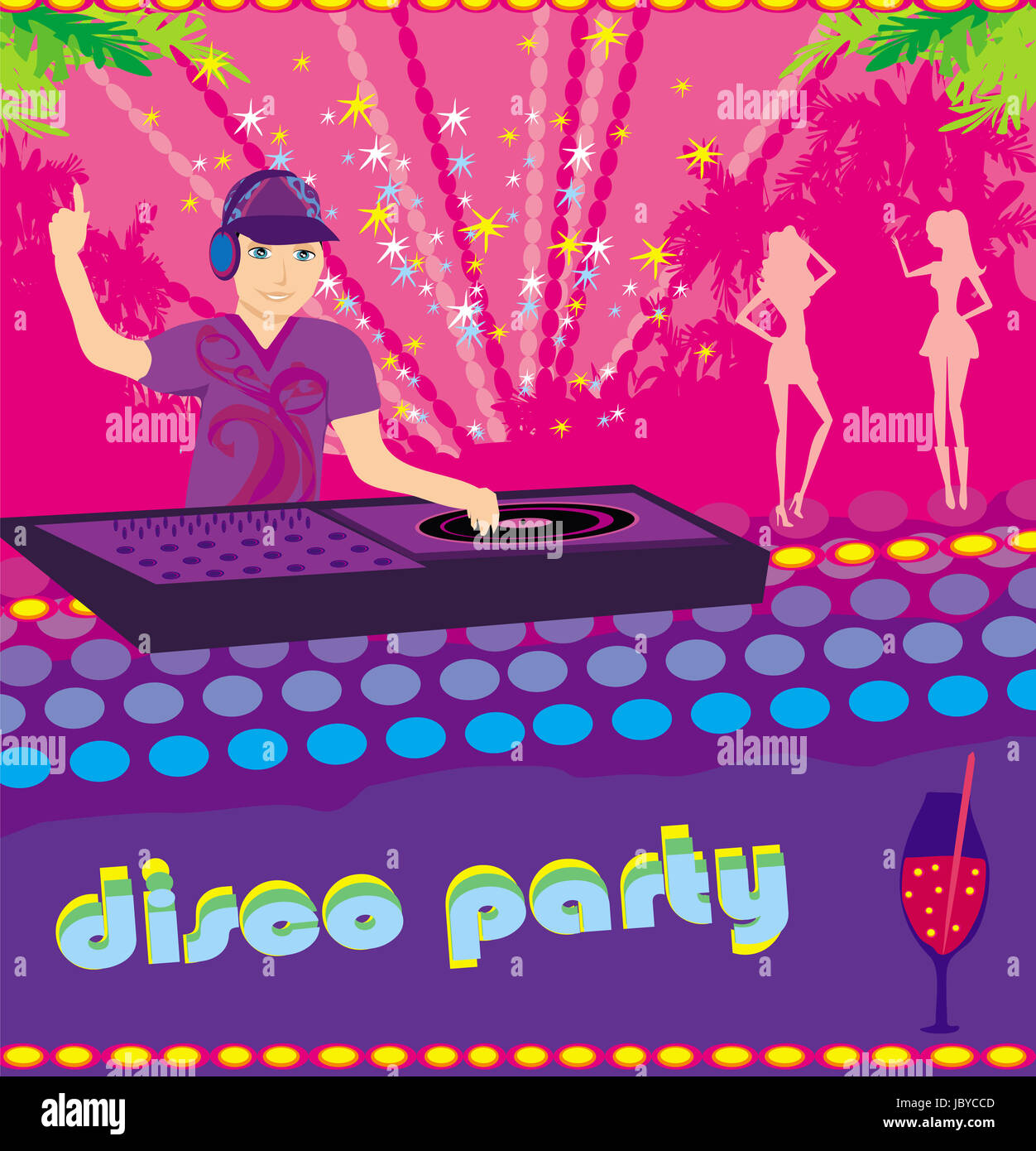 DJ and girls dancing at a party Stock Photo - Alamy