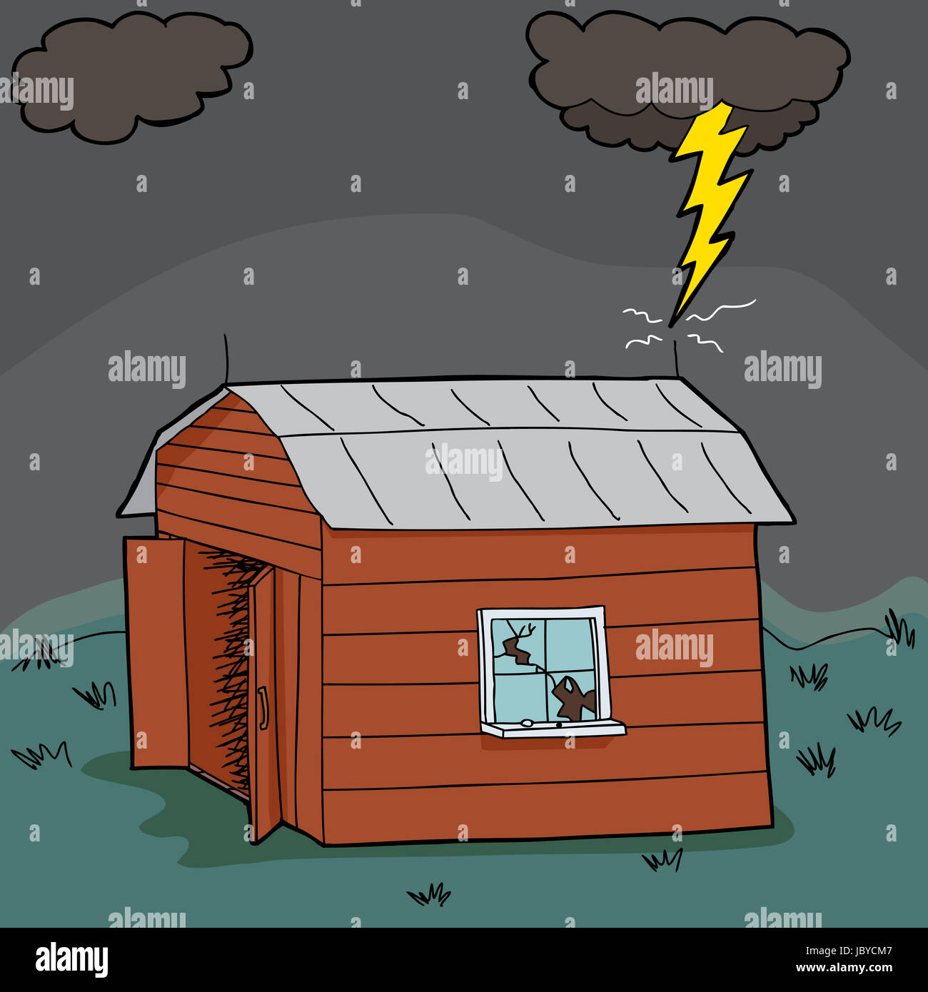 Vector Cartoon Illustration Broken Red High Resolution Stock ...