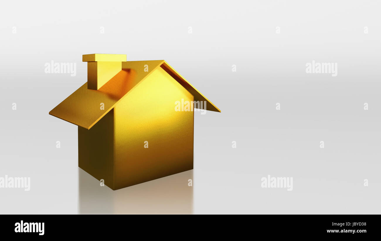 The 3D render image of investment gold house Stock Photo - Alamy