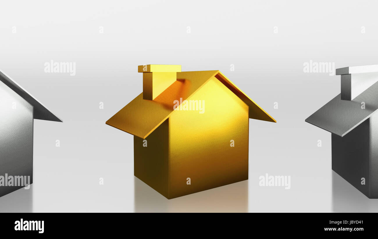The 3D render image of investment the gold house Stock Photo - Alamy