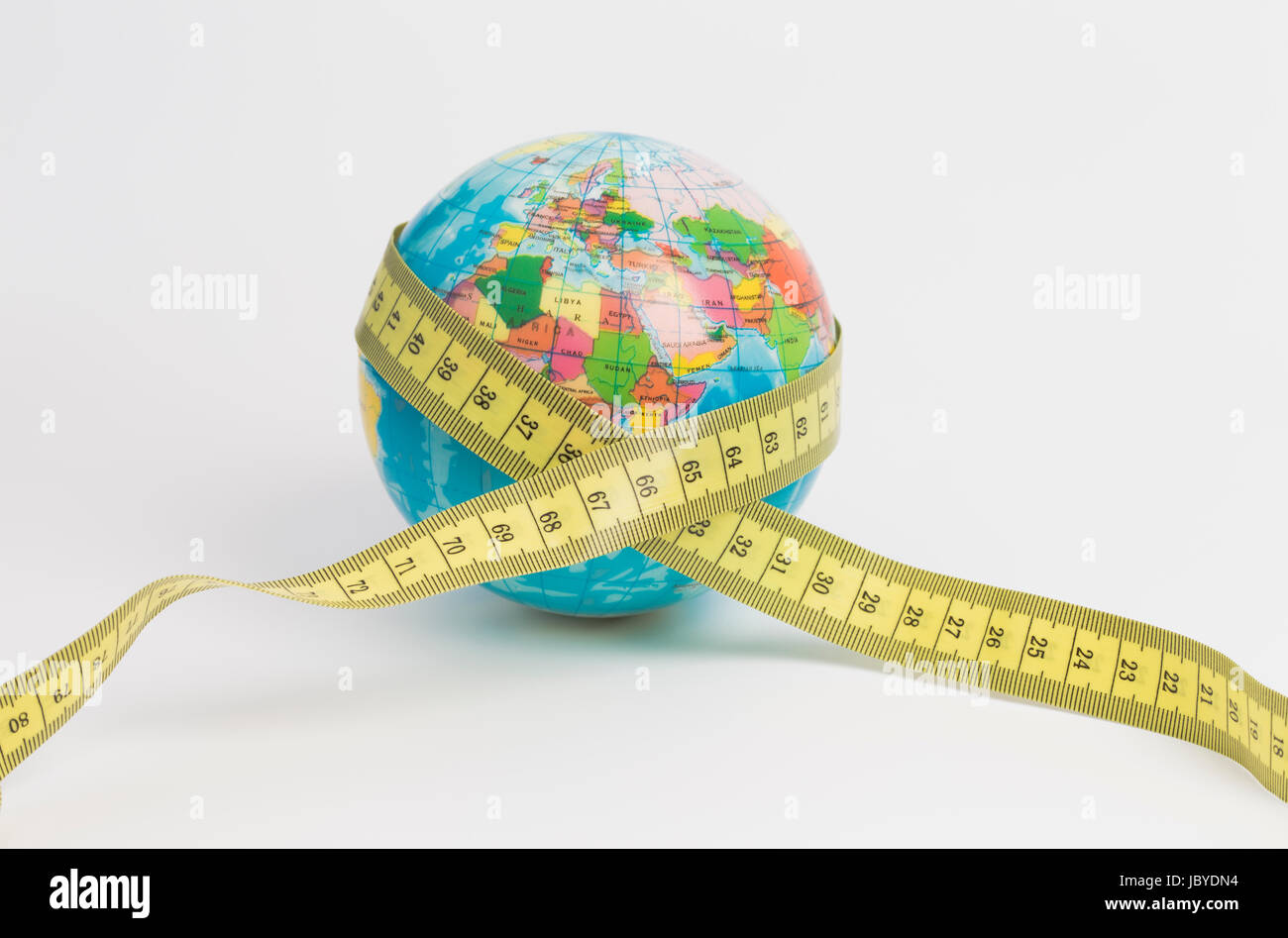 Globe tape measure hi-res stock photography and images - Alamy