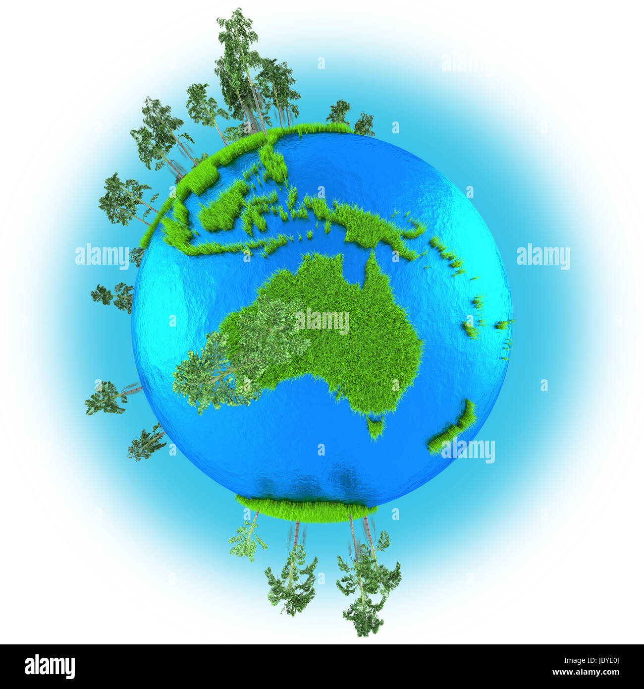 Australia on grassy planet Earth isolated on white background Stock ...