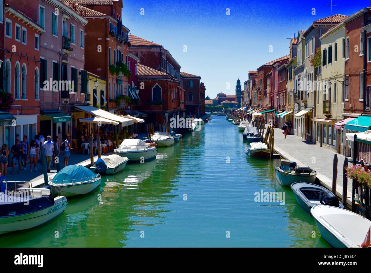 colorful buildings along canal, Murano, Italy Stock Photo - Alamy