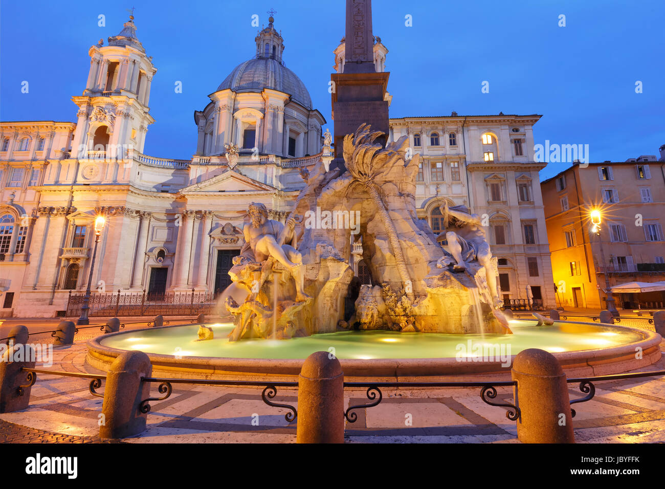 Piazza Navona Square in the morning, Rome, Italy Stock Photo - Alamy