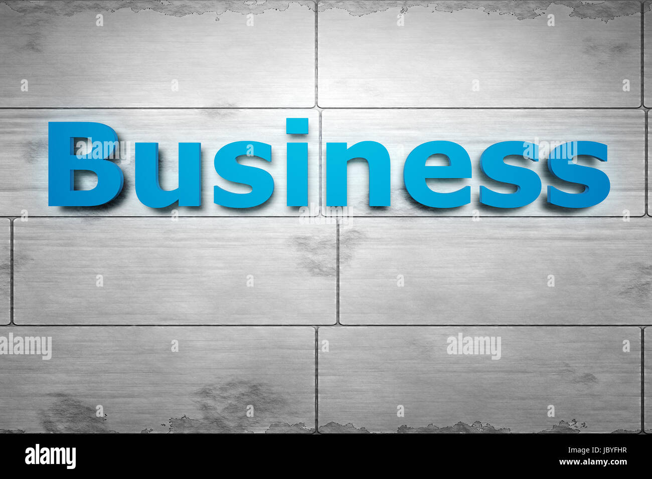 blue word business on the concrete wall background Stock Photo - Alamy