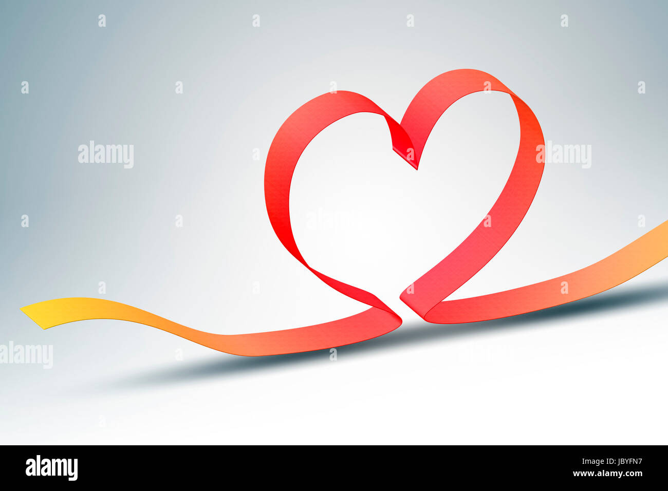 An image of a red heart ribbon Stock Photo - Alamy