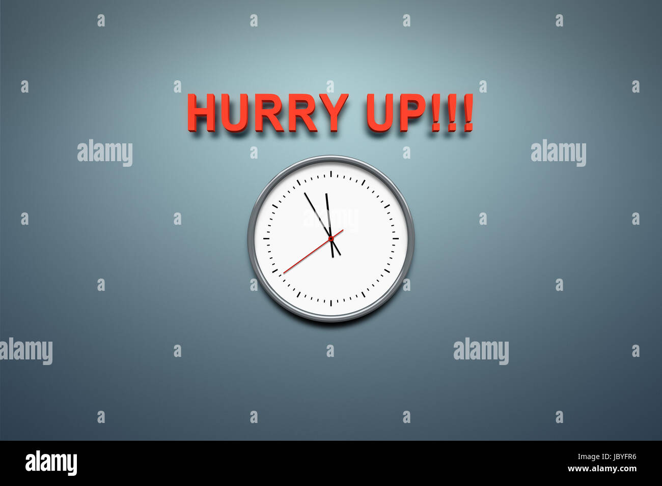 A wall with the words hurry up Stock Photo - Alamy