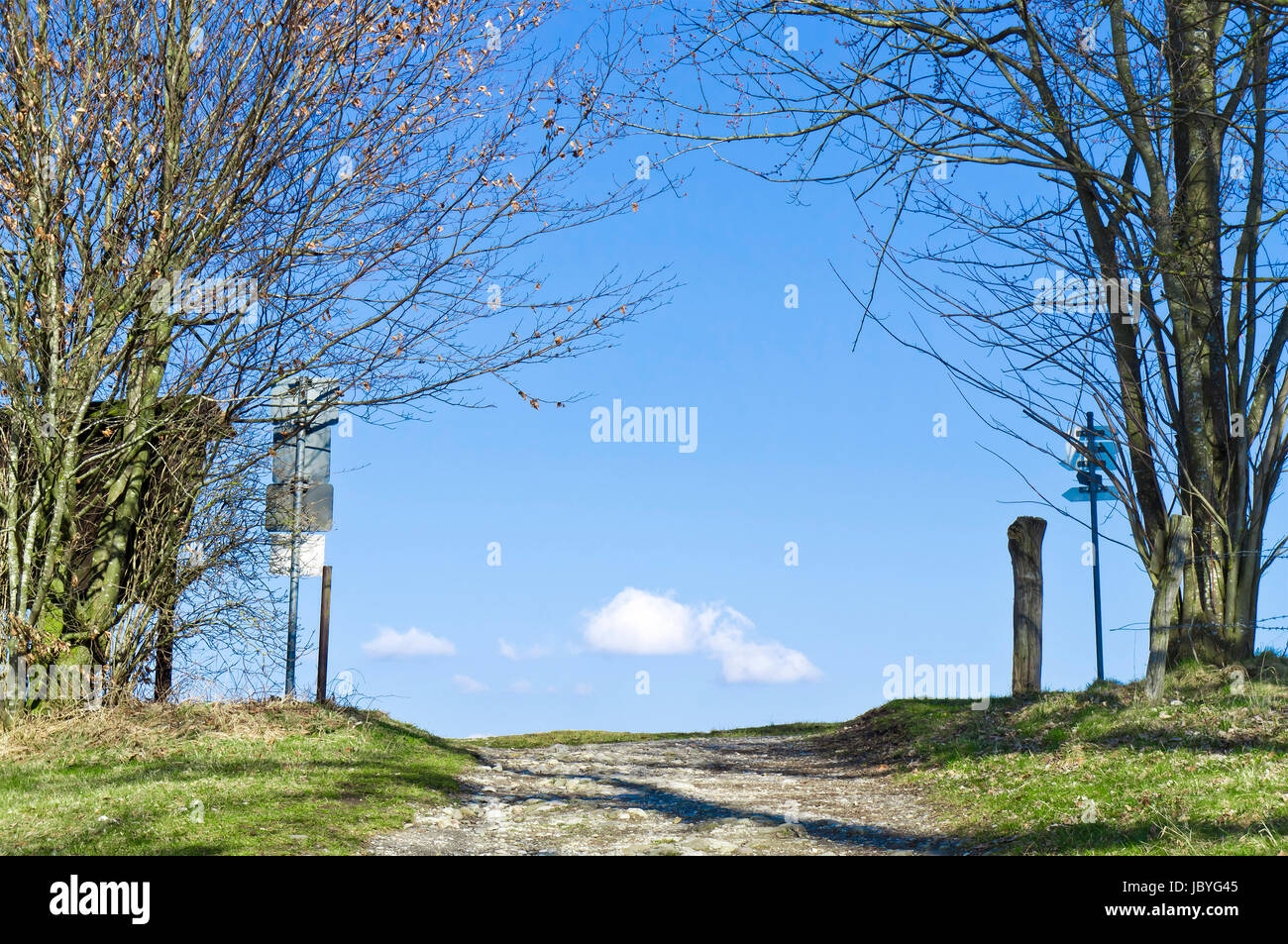 An image of a path to the blue sky Stock Photo - Alamy