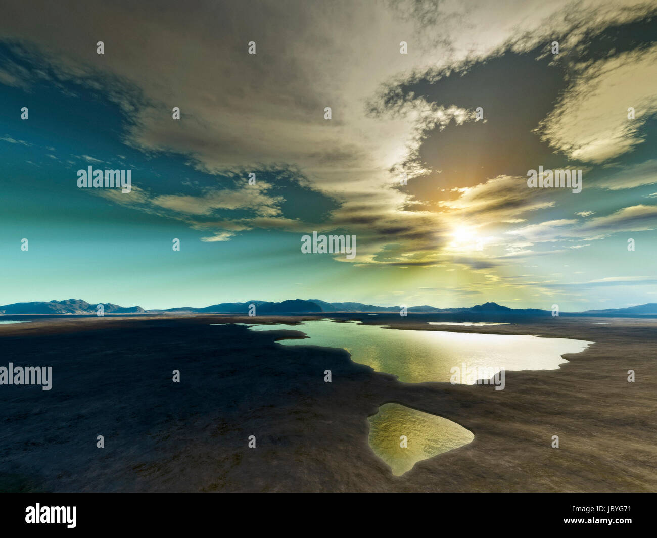 An image of a nice desert sunset Stock Photo - Alamy