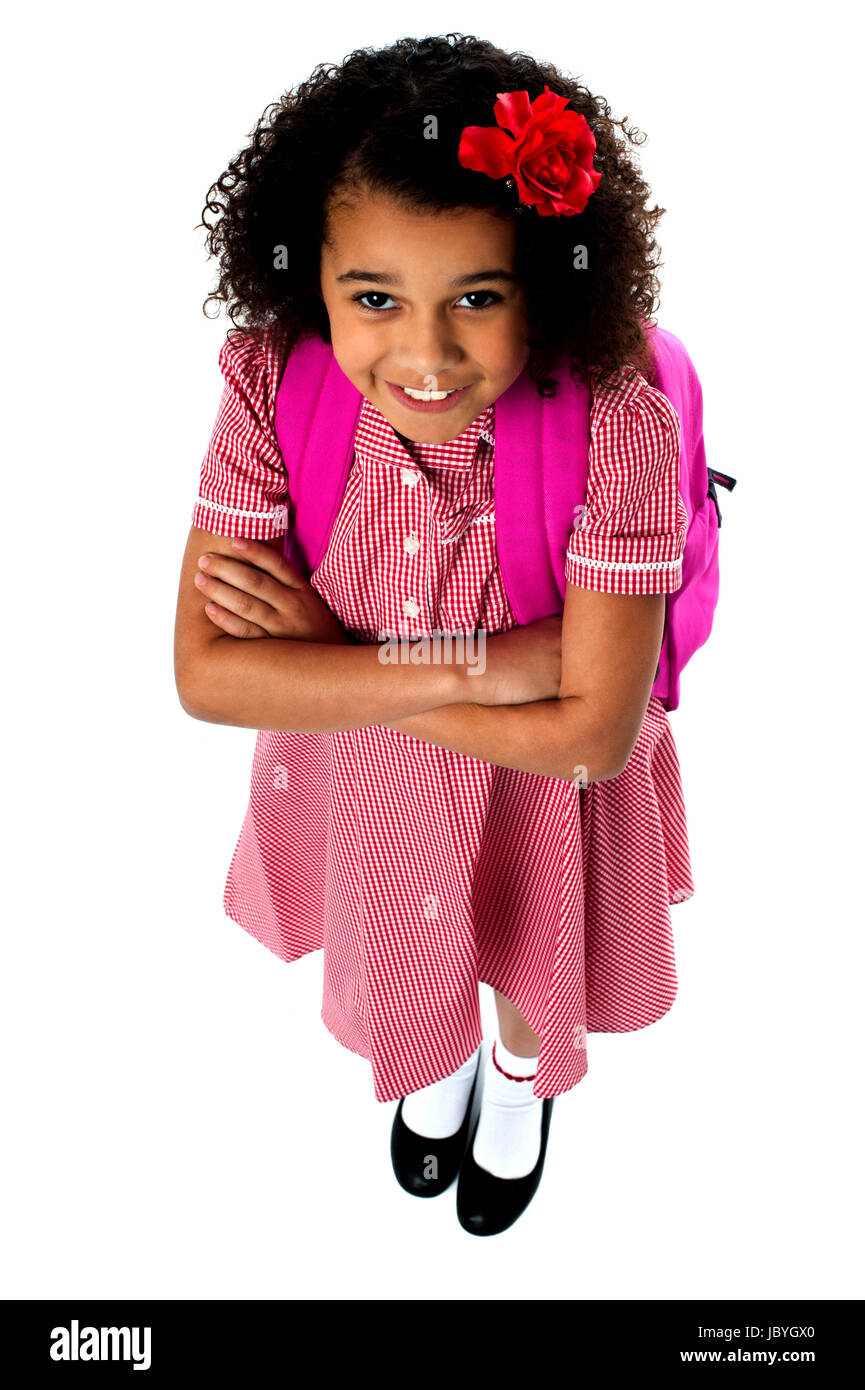 Aerial view of a charming school girl Stock Photo - Alamy
