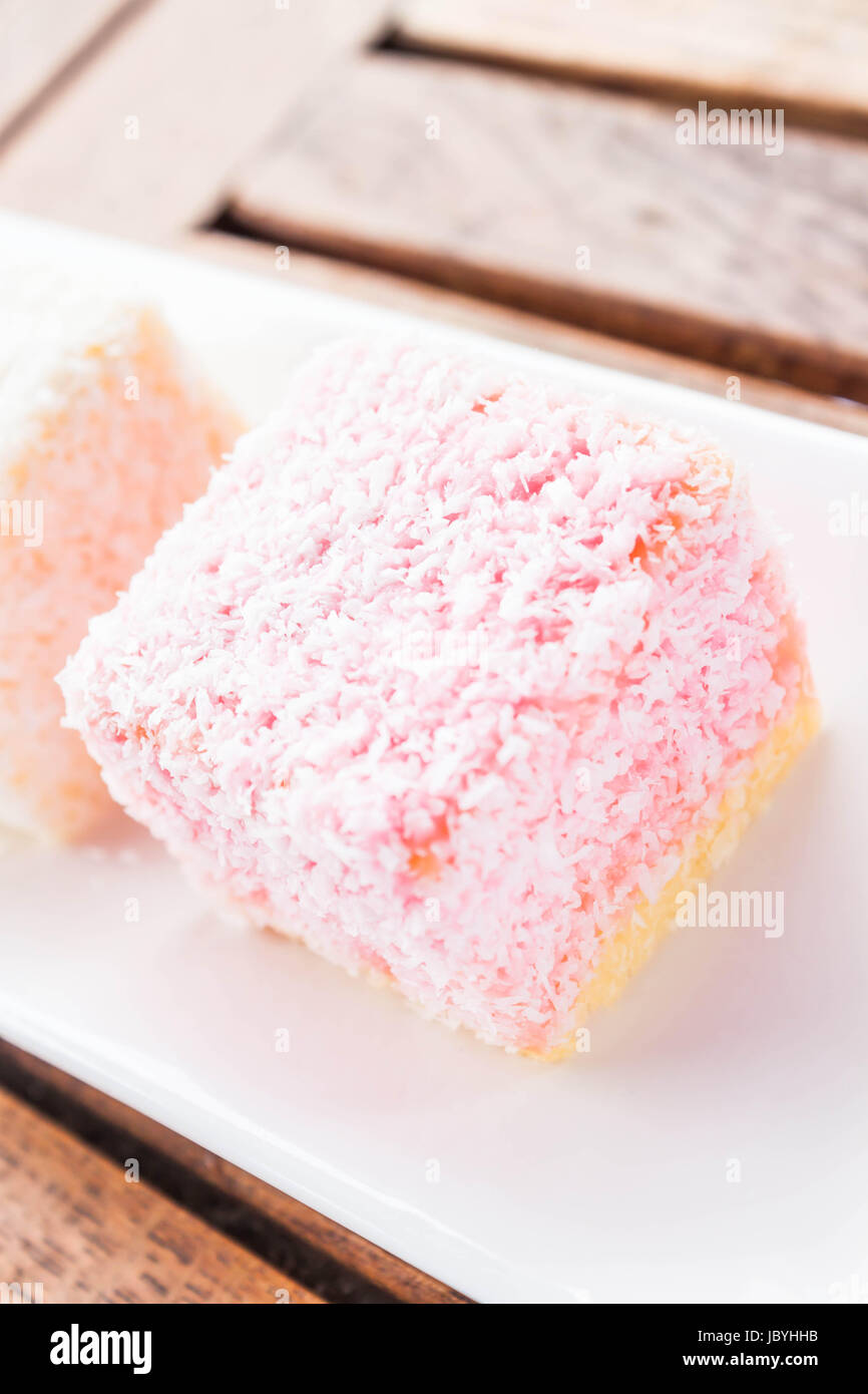 Pink lamington cake hi-res stock photography and images - Alamy