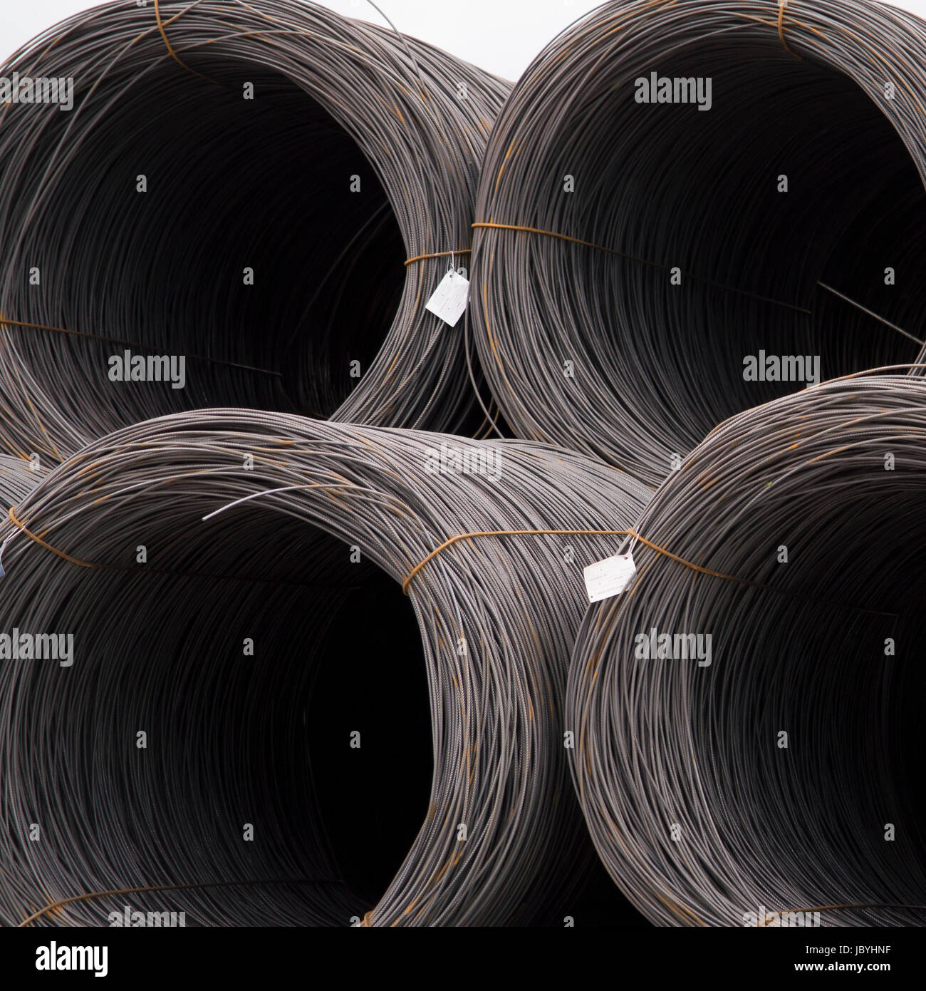 rolls of steel cable for use in construction Stock Photo - Alamy