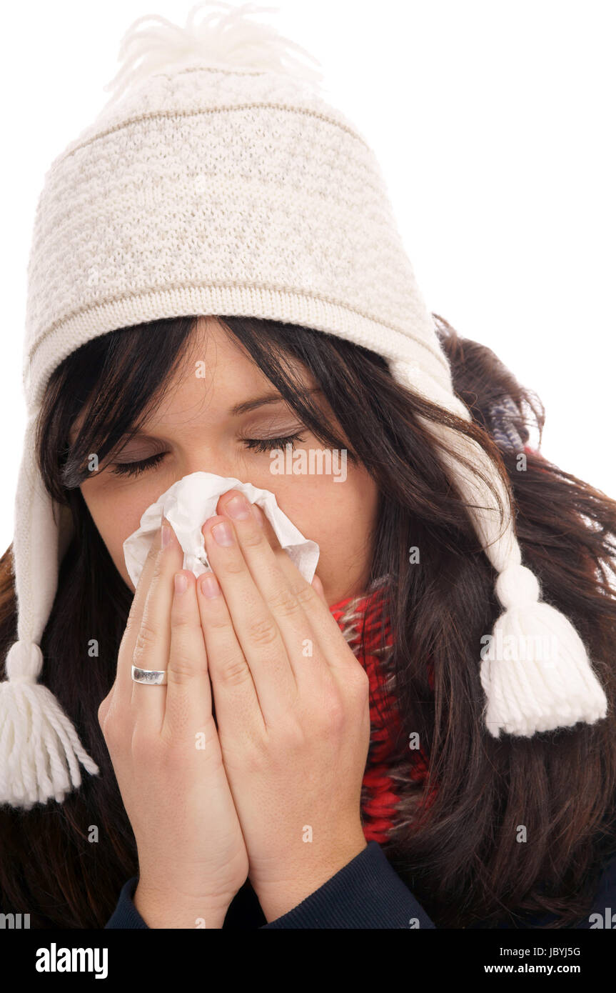 Woman with a cold Stock Photo - Alamy