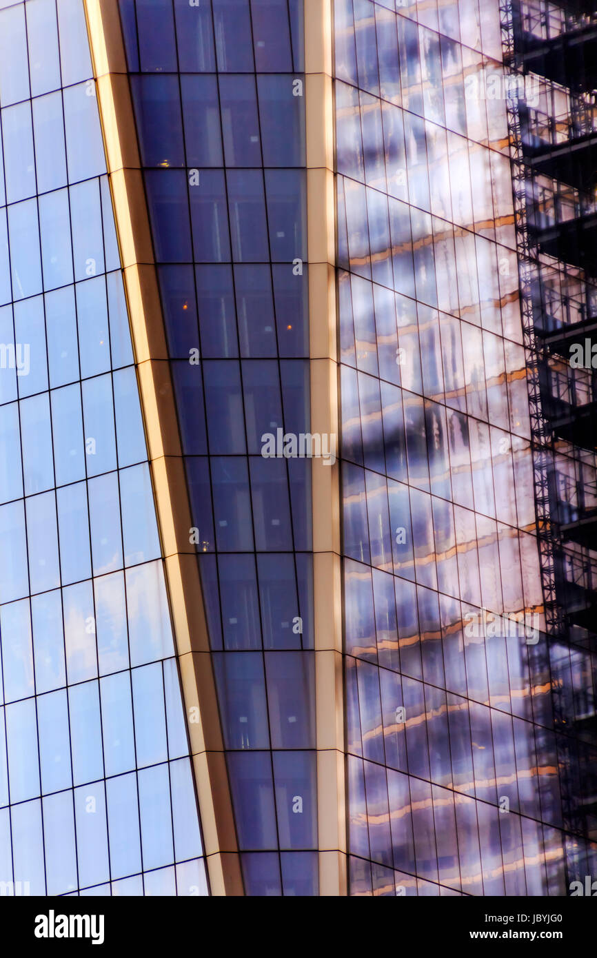 New World Trade Center Glass Building Abstract Skyscraper Blue Clouds ...