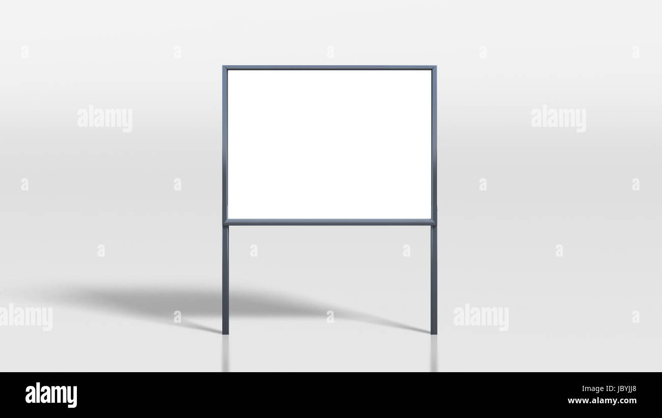3d render of blank signage stands with infinity background Stock Photo ...