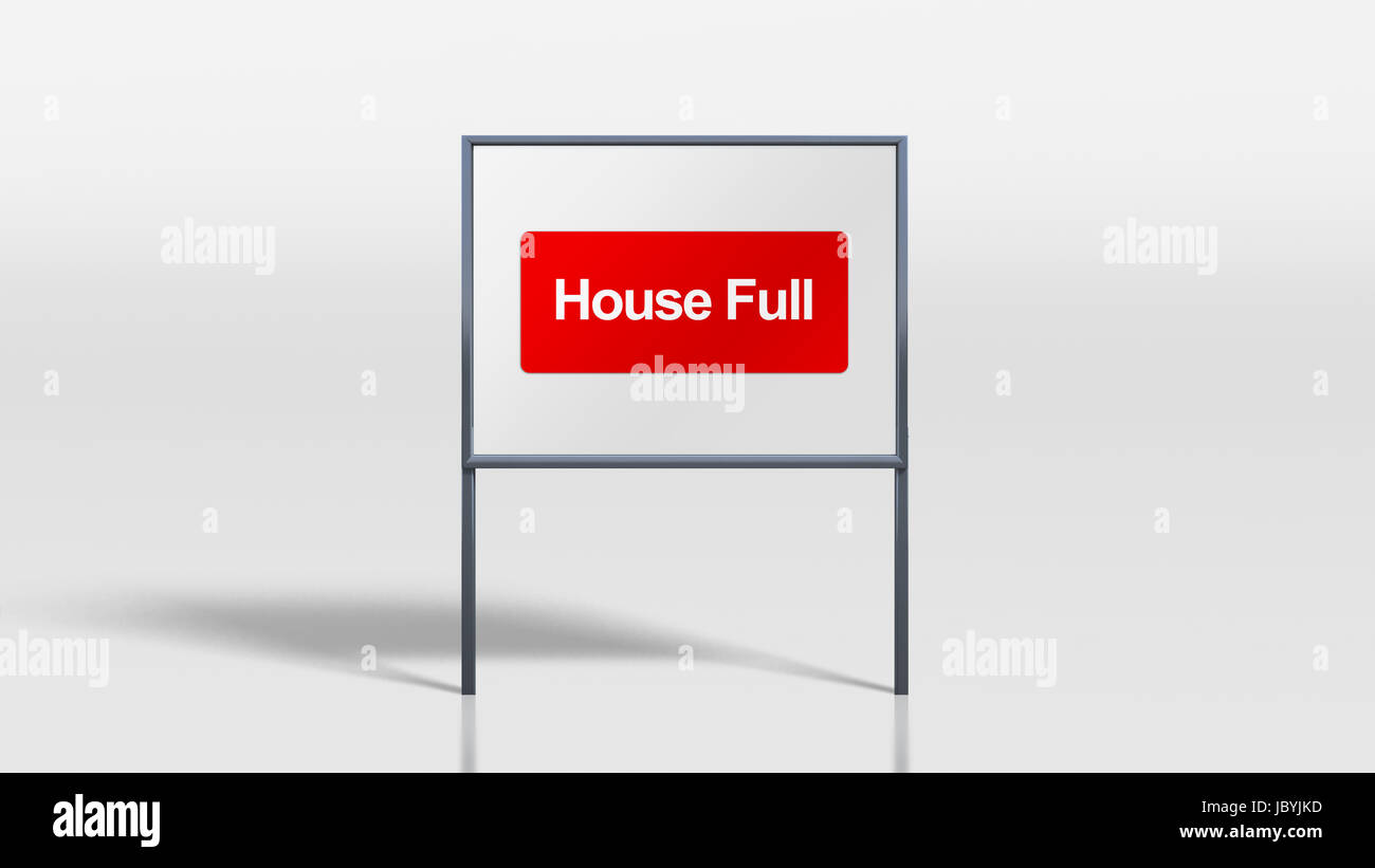 3d render of signage stands house full Stock Photo - Alamy