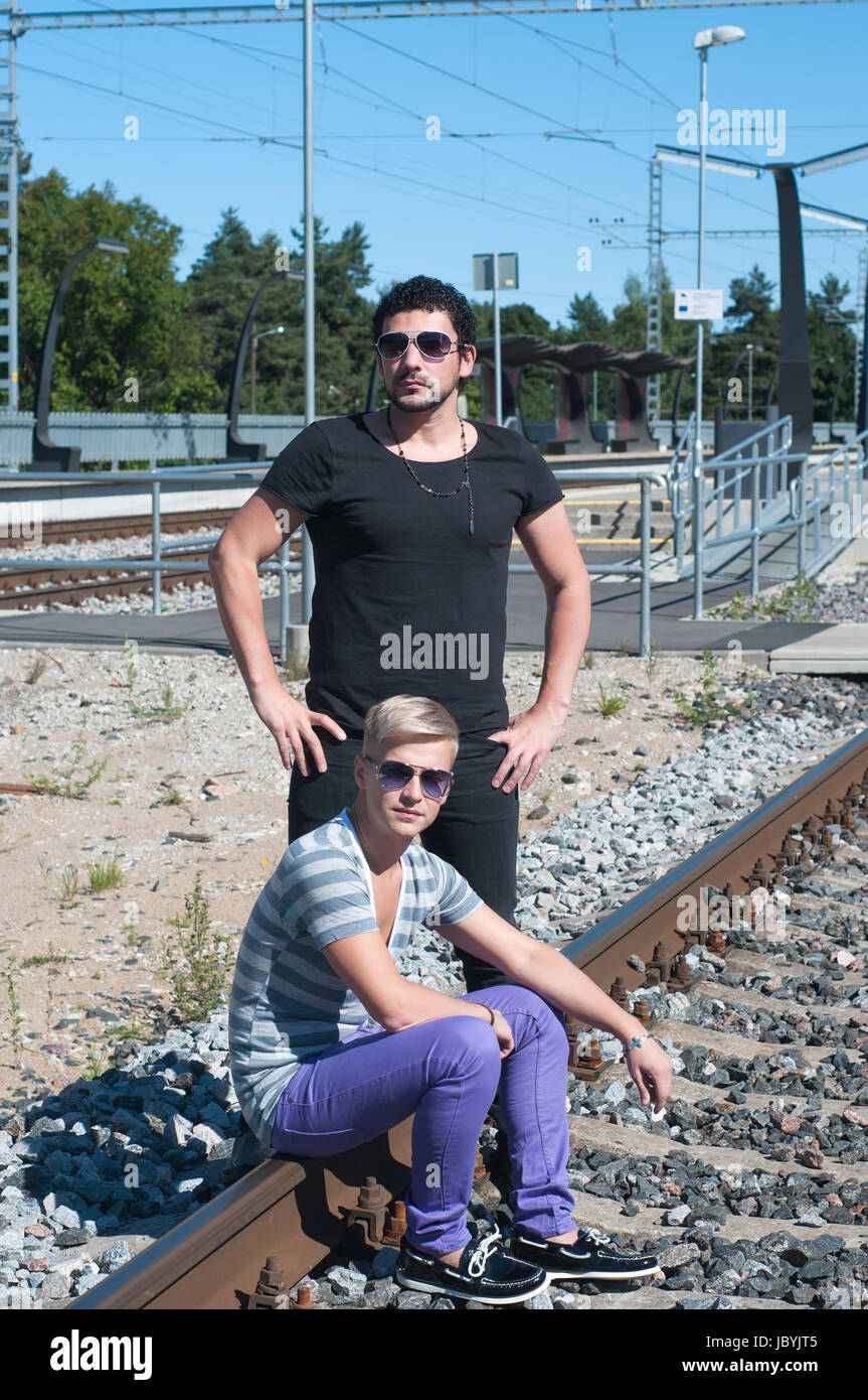 Men guys model male railway hi-res stock photography and images - Alamy