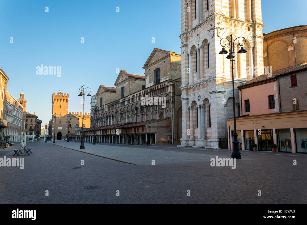 Downtown of Ferrara, Trento and Trieste square Stock Photo - Alamy