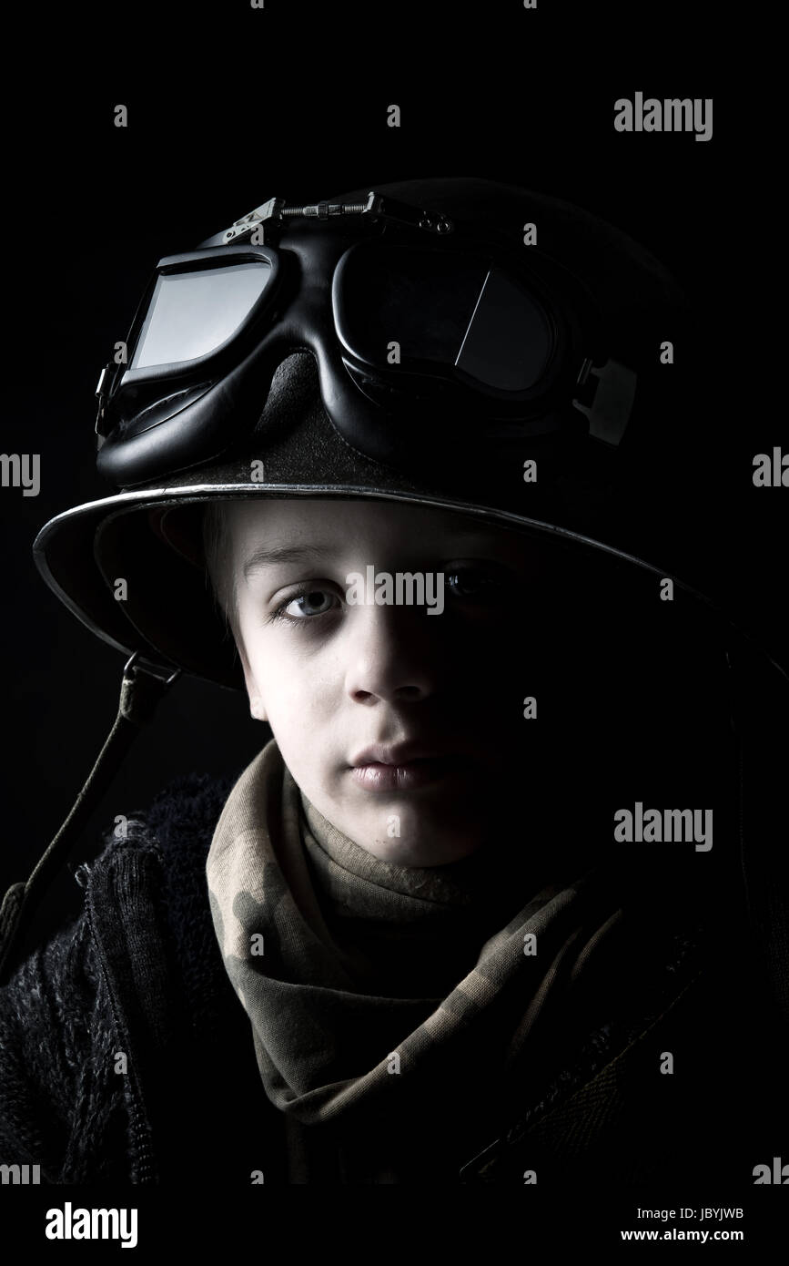 Young boy soldier portrait Stock Photo - Alamy