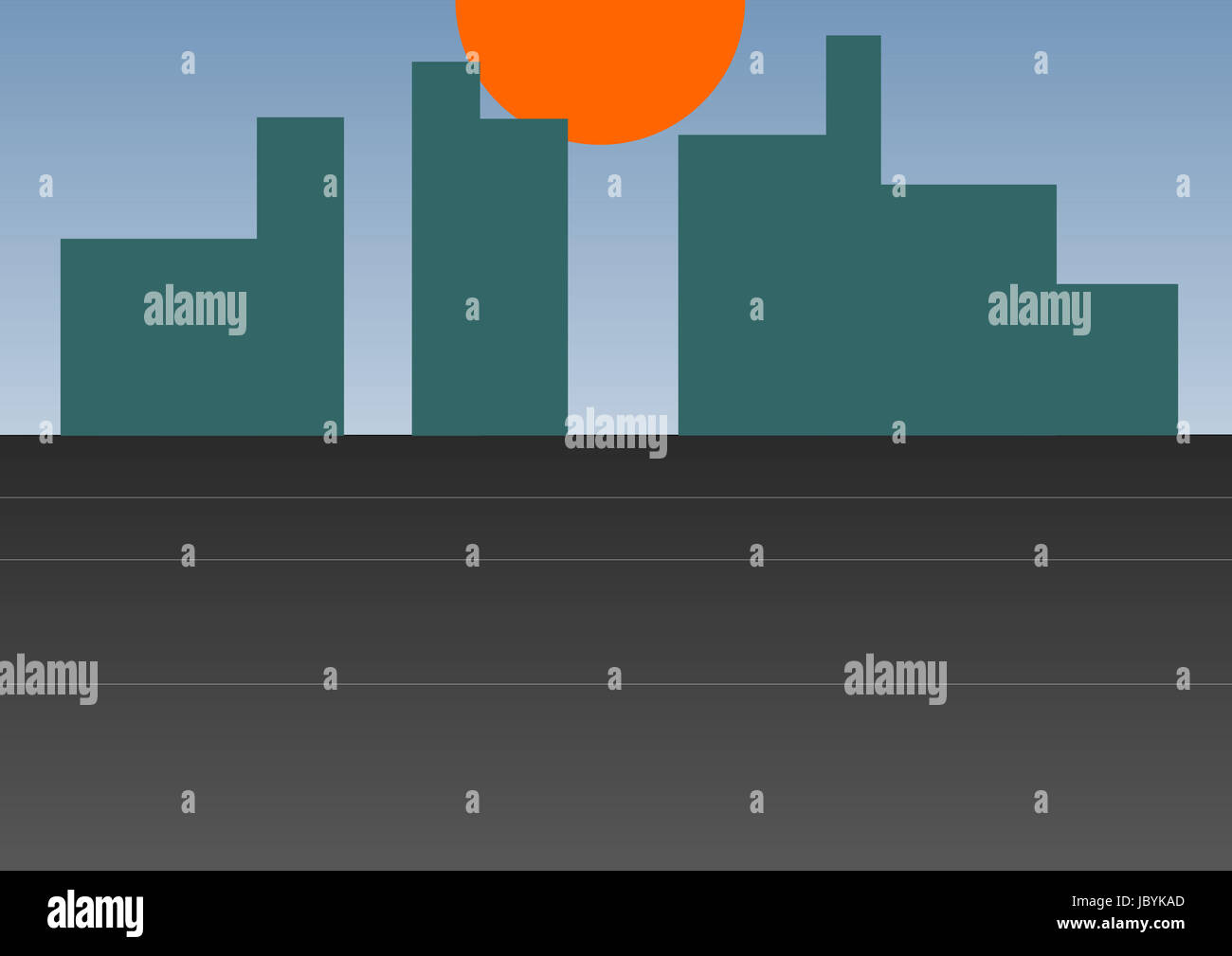 Simple scene - Urban skyline Stock Photo - Alamy