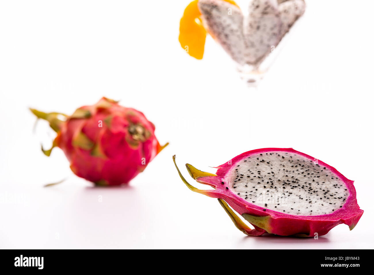 The blazing white and mildly aromatic pulp of the pitaya is suited for ...