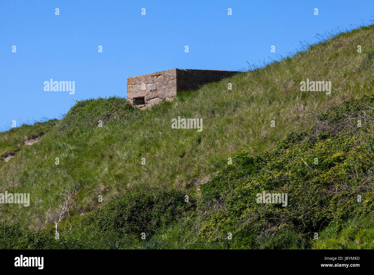 A panoramic view showing World War II defences at the estuary in ...