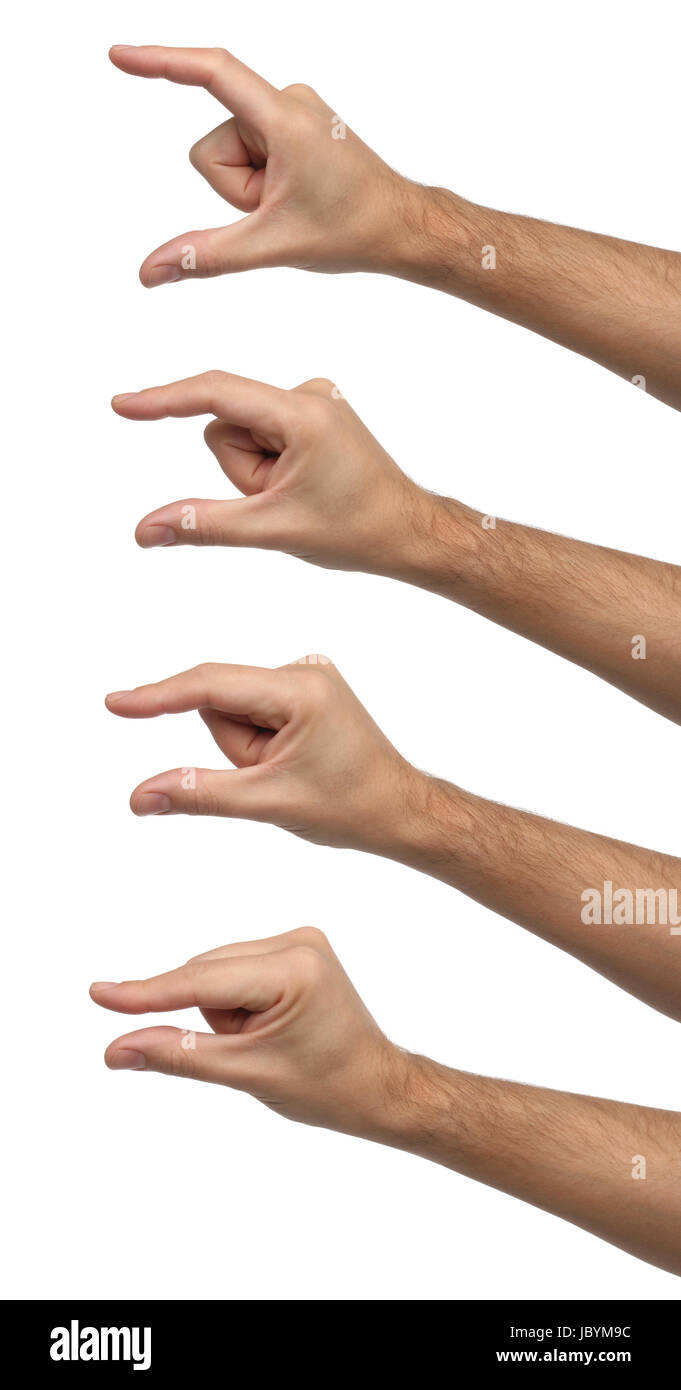 Hand signs. Differents sizes isolated Stock Photo - Alamy