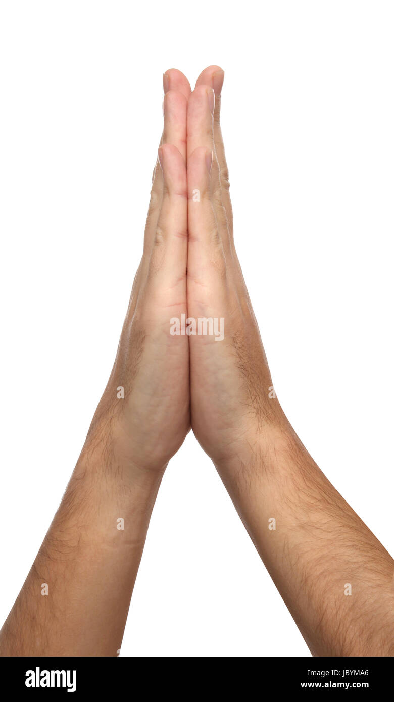 Two praying hands isolated on white background Stock Photo - Alamy