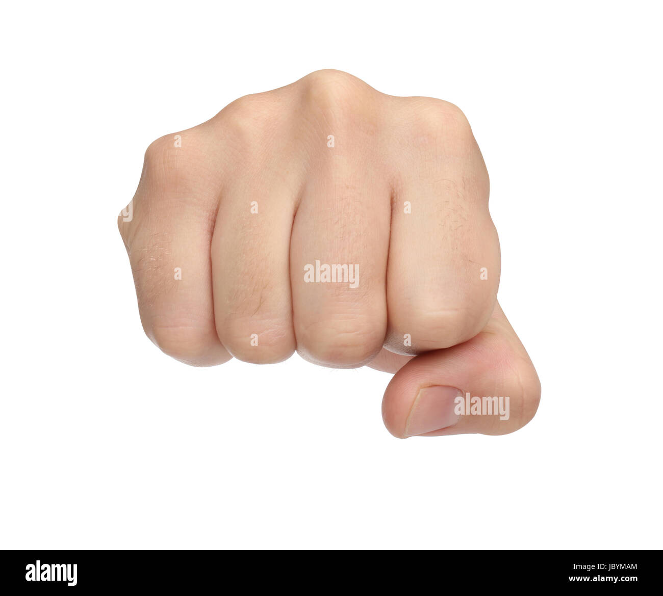 Hand signs. Punch fist isolated on white background Stock Photo - Alamy