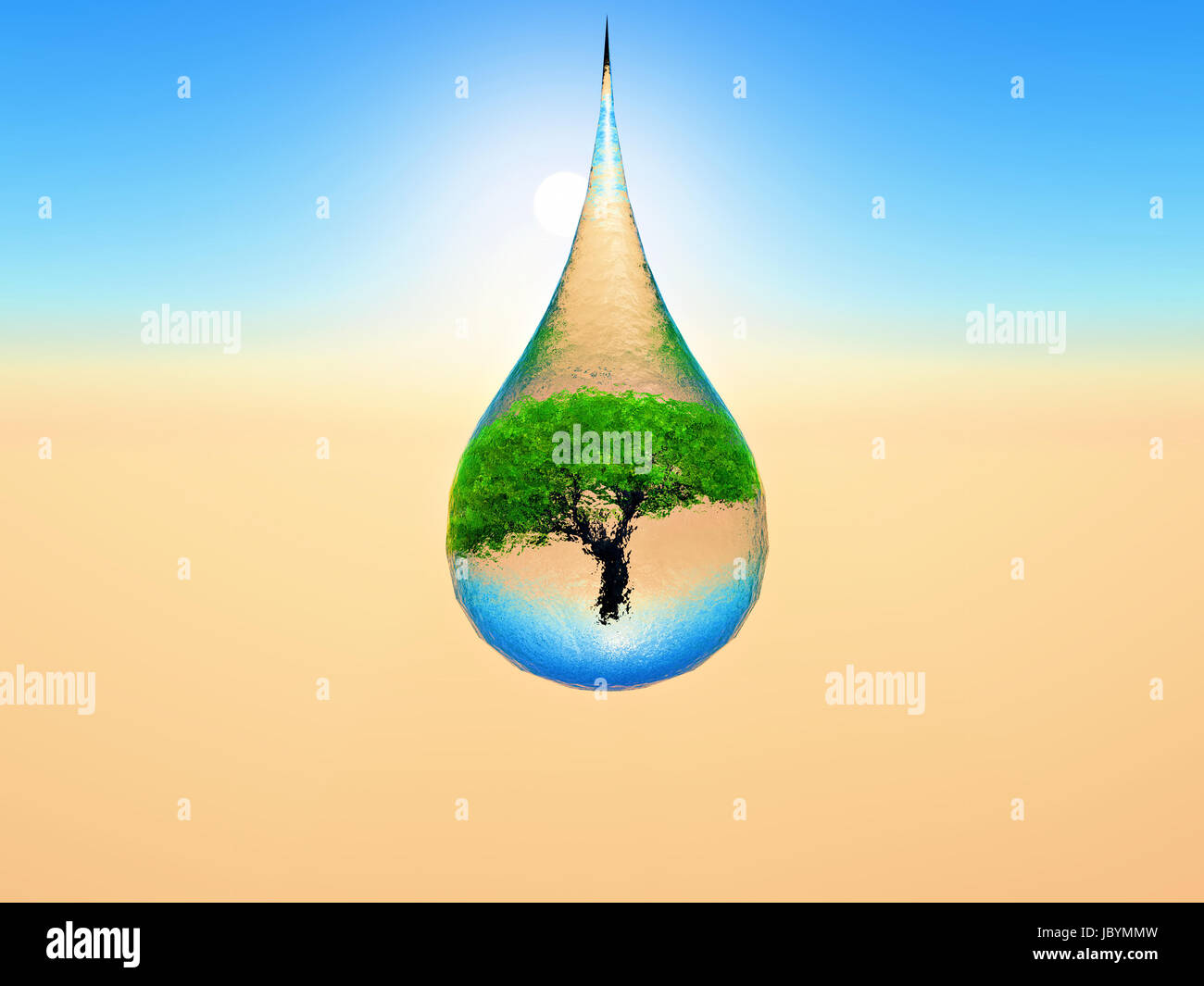 a drop with a tree inside Stock Photo - Alamy