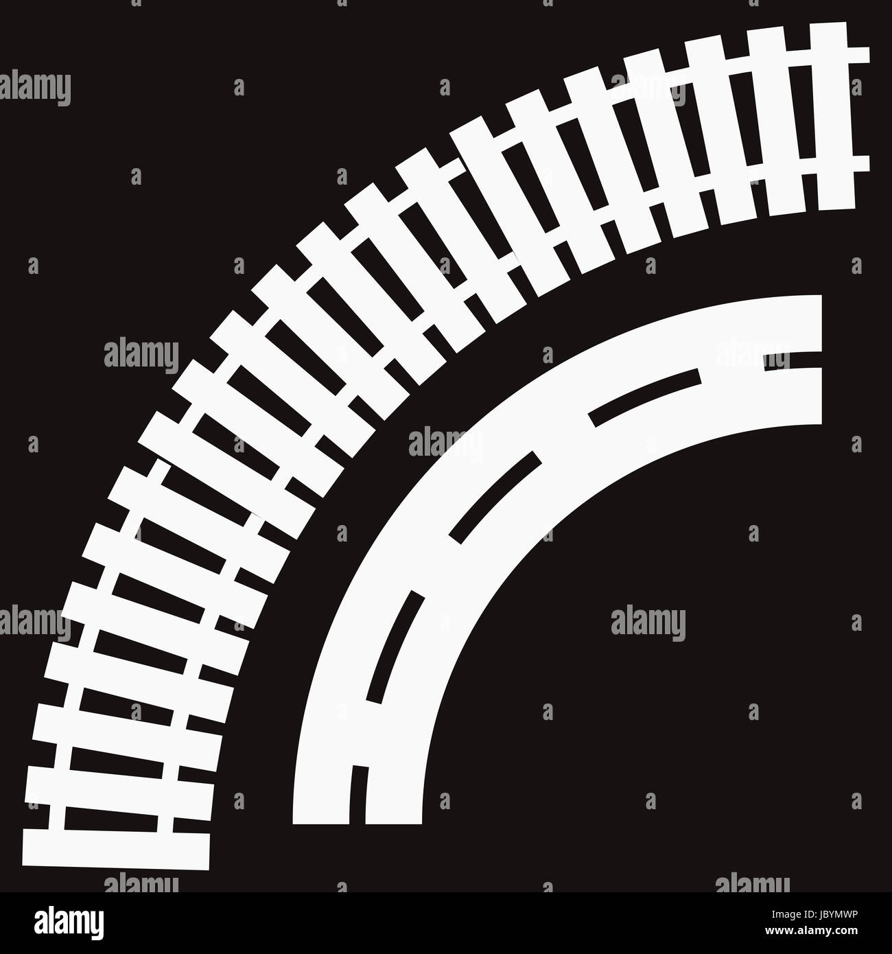 illustration of abstract design of railway track black and white Stock ...