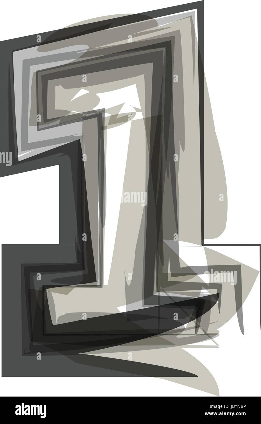 Grunge font number 1 Stock Vector Images - Alamy